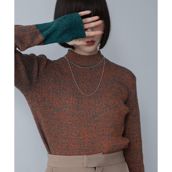 『タイムセール実施中』ZOZO問い合わせ番号:68997368ショップ:Auntie Rosa，アンティローザブランド:VACANCY，ヴァカンシー商品名:ミックスカラー配色ハイネックリブニット/新色追加カテゴリ:トップス>ニット/セ...