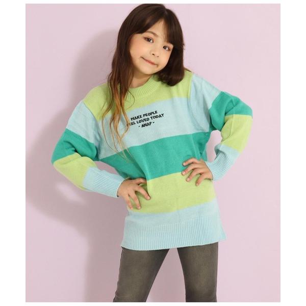 『セール実施中』ZOZO問い合わせ番号:69443967ショップ:ANAP，アナップブランド:ANAP kids，アナップキッズ商品名:カラフルボーダーニットチュニックカテゴリ:トップス>ニット/セーターブランド品番:423-2870...