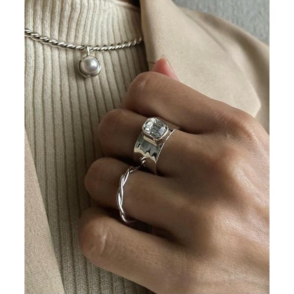 『セール実施中』ZOZO問い合わせ番号:69543153ショップ:TONE，トーンブランド:tone，トーン商品名:【aussi/オッスィー】スクエア クリスタル テクスチャー リング（ニッケルフリー）カテゴリ:アクセサリー>リングブ...