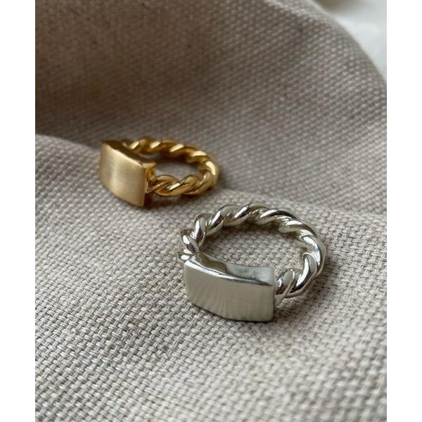 『セール実施中』ZOZO問い合わせ番号:69543154ショップ:TONE，トーンブランド:tone，トーン商品名:【aussi/オッスィー】スクエア プレート ツイスト メタル リング（ニッケルフリー）カテゴリ:アクセサリー>リング...