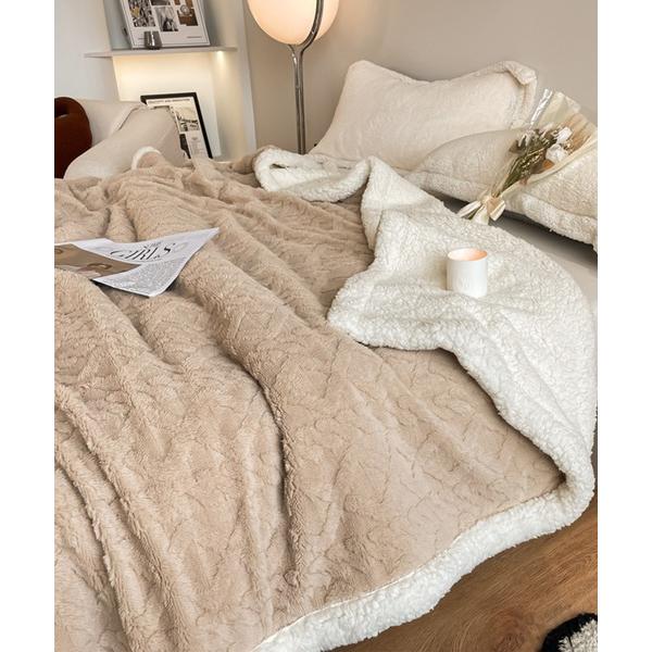 『タイムセール実施中』ZOZO問い合わせ番号:69650345ショップ:aimoha，アイモハブランド:aimoha，アイモハ商品名:【100x150cm】ケーブル編み風大判サイズモコモコブランケット毛布 (AW)カテゴリ:インテリア&gt...