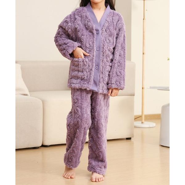 ZOZO問い合わせ番号:69960454ショップ:TeddyShop，テディショップブランド:TeddyShop，テディショップ商品名:キッズ 女の子 長袖モコモコツイストボアルームウェア 上下セットアップカテゴリ:ルームウェア>ルー...