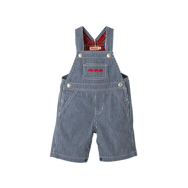 ZOZO問い合わせ番号:70186457ショップ:MIKI HOUSE，ミキハウスブランド:MIKI HOUSE，ミキハウス商品名:ヒッコリーデニム７分丈オーバーオールカテゴリ:オールインワン・サロペット>サロペット/オーバーオールブ...