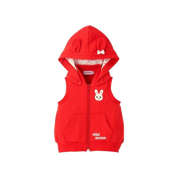 ZOZO問い合わせ番号:70186474ショップ:MIKI HOUSE，ミキハウスブランド:MIKI HOUSE，ミキハウス商品名:フード付きベストカテゴリ:トップス>ベストブランド品番:10-5706-494素材:綿 100% （リ...