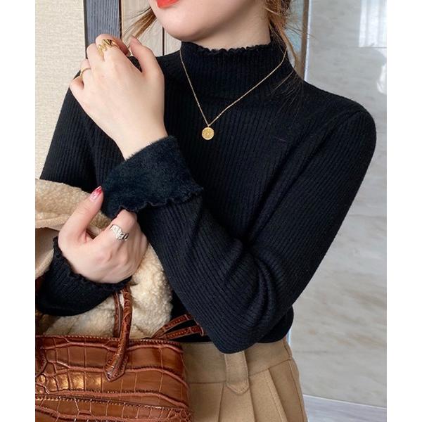 『タイムセール実施中』ZOZO問い合わせ番号:70512792ショップ:Doula Doula，ドゥーラドゥーラブランド:Girly Doll，ガーリードール商品名:裏起毛ハイネックリブニットカテゴリ:トップス>ニット/セーターブラン...