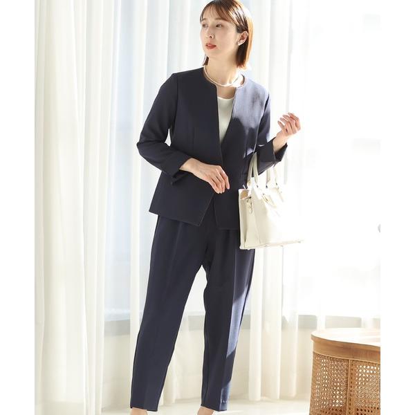 ZOZO問い合わせ番号:70513673ショップ:PourVous，プールヴーブランド:PourVous，プールヴー商品名:キーネックノーカラージャケットセレモニースーツ入学式＆2点セットアップパンツ セットアップ フォーマル 七五三 ママ...