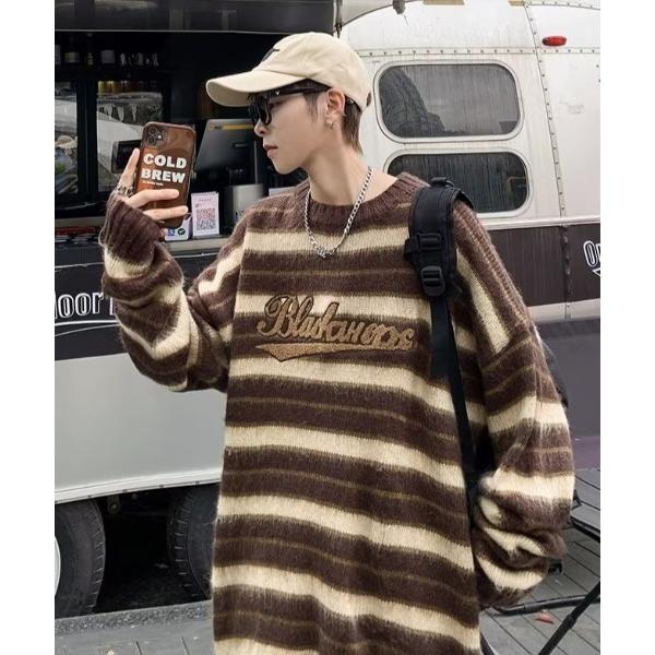 『セール実施中』ZOZO問い合わせ番号:70583333ショップ:mebole，メボレブランド:MGV，エムジーヴィー商品名:フロントロゴボーダーシャギーニットカテゴリ:トップス>ニット/セーターブランド品番:MG-22-2-1534...