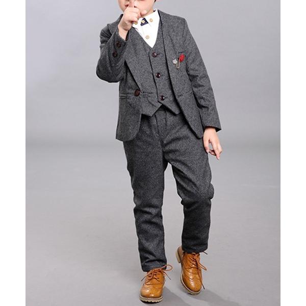 『タイムセール実施中』ZOZO問い合わせ番号:70615206ショップ:TeddyShop，テディショップブランド:DAY CLOSET，デイ クローゼット商品名:キッズ セットアップ長袖ジャケット+ベスト+シャツ+コサージュ+パンツ+ブロ...