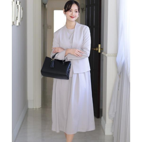 『タイムセール実施中』ZOZO問い合わせ番号:71246432ショップ:PourVous，プールヴーブランド:PourVous，プールヴー商品名:ワンピース ノーカラー ジャケット セレモニースーツ 入学式＆大きいサイズ ノーカラー セット...