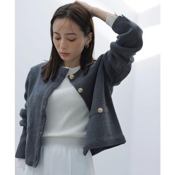ZOZO問い合わせ番号:71518486ショップ:anuans，アニュアンスブランド:anuans，アニュアンス商品名:【ZOZO限定】オリジナルボタンノーカラーニットジャケットカテゴリ:ジャケット/アウター>ノーカラージャケットブラ...
