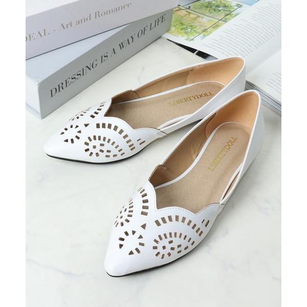 『セール実施中』ZOZO問い合わせ番号:71683098ショップ:Fusione，フュージョンブランド:LibertyDoll，リバティードール商品名:カットワークフラットパンプスカテゴリ:シューズ>パンプスブランド品番:5574素材...