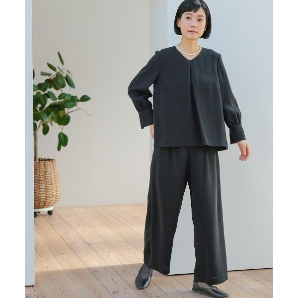 『タイムセール実施中』ZOZO問い合わせ番号:71783545ショップ:nissen，ニッセンブランド:Neina，ネイナ商品名:【喪服・礼服】＜Neina＞日本製生地使用洗える防しわカフス袖ナチュラルデザインブラウス＋ワイドパンツセットア...