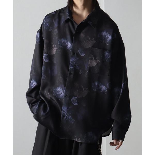 ZOZO問い合わせ番号:72033208ショップ:Art re A，アトリエブランド:welise，ウェライズ商品名:【welise/ウェライズ】【ヘビーウェイト】リッチドレープスムース 総柄 ワイドスリーブ長袖オーバーサイズシャツ/柄シャ...