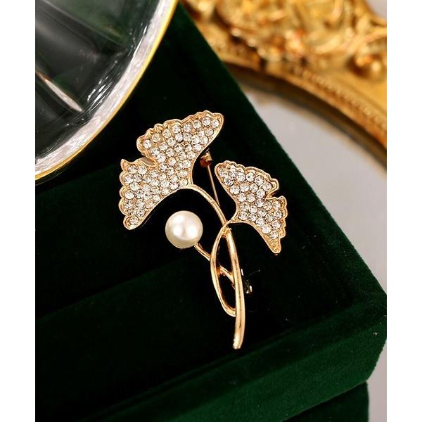 『セール実施中』ZOZO問い合わせ番号:72156672ショップ:Mayree，メイリーブランド:Mayree，メイリー商品名:【resonance】イチョウモチーフ パール ブローチ【マルチウェイ/オケージョン】カテゴリ:アクセサリー&g...