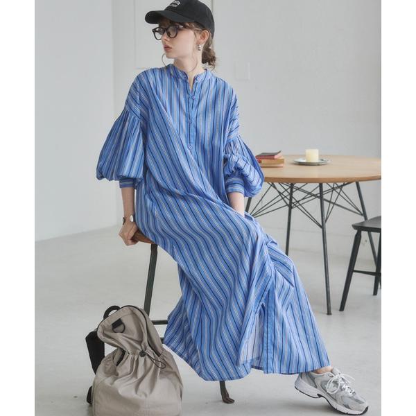 『タイムセール実施中』ZOZO問い合わせ番号:72156702ショップ:ANGIE VINTAGE，アンジー ヴィンテージブランド:ANGIE，アンジー商品名:ボリュームスリーブ バンドカラー シャツワンピースカテゴリ:ワンピース/ドレス&...