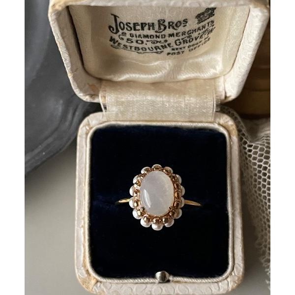 ZOZO問い合わせ番号:72293773ショップ:TONE，トーンブランド:tone，トーン商品名:【malle la brocante/マルラブロカント】サージカルステンレス　ホワイトムーンストーンとヴィンテージパールのオーバルリング/金...