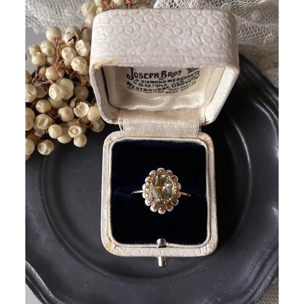 ZOZO問い合わせ番号:72293777ショップ:TONE，トーンブランド:tone，トーン商品名:【malle la brocante/マルラブロカント】サージカルステンレス　宝石質グリーンアメジストとヴィンテージパールのオーバルリング/...