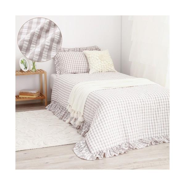 ZOZO問い合わせ番号:72425983ショップ:Francfranc，フランフランブランド:Francfranc，フランフラン商品名:フリルチェック 掛け布団カバー シングル ホワイト×ベージュカテゴリ:インテリア>寝具ブランド品番...