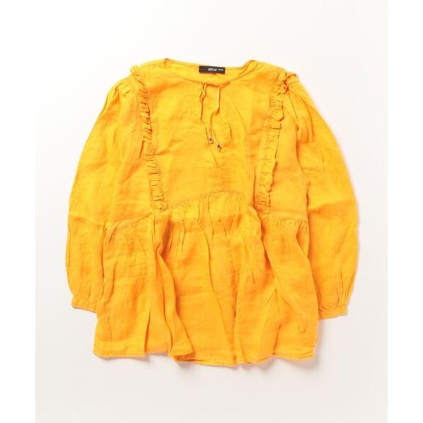 『セール実施中』ZOZO問い合わせ番号:72493992ショップ:REPLAY，リプレイブランド:REPLAY，リプレイ商品名:Essential リラックスライトリネンフリルブラウスカテゴリ:トップス>シャツ/ブラウスブランド品番:...