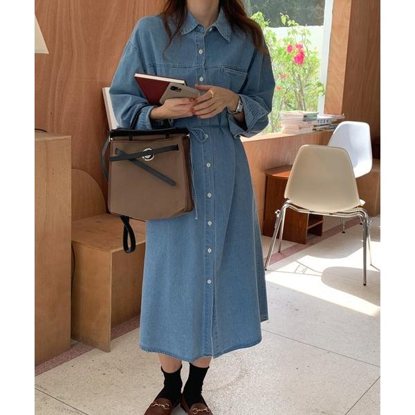 『タイムセール実施中』ZOZO問い合わせ番号:72595406ショップ:TeddyShop，テディショップブランド:DAY CLOSET，デイ クローゼット商品名:レディース 長袖デニムシャツワンピース+腰紐 2点セットカテゴリ:ワンピース...