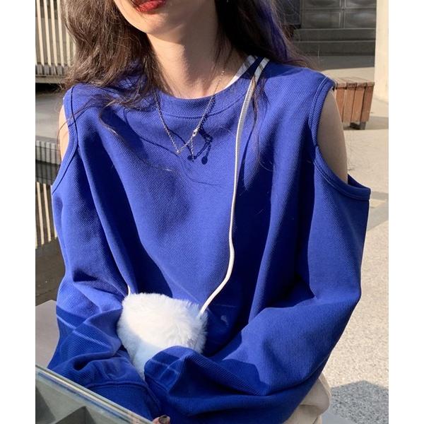 ZOZO問い合わせ番号:72595492ショップ:TeddyShop，テディショップブランド:DAY CLOSET，デイ クローゼット商品名:レディース オープンショルダーカットアウトスウェットカテゴリ:トップス>スウェットブランド品...