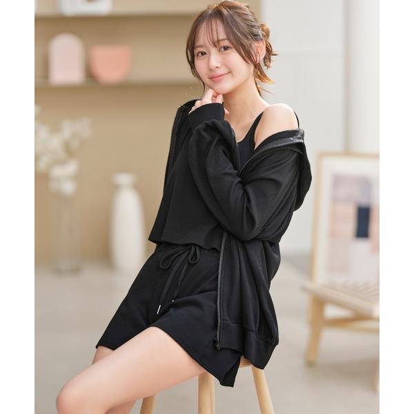 『タイムセール実施中』ZOZO問い合わせ番号:73016829ショップ:YU'NOW，ユナウブランド:YU'NOW，ユナウ，Lingerie by GeeRA，ランジェリーバイジーラ商品名:【やわらか綿混ワッフル素材♪パーカー付きでロングシ...