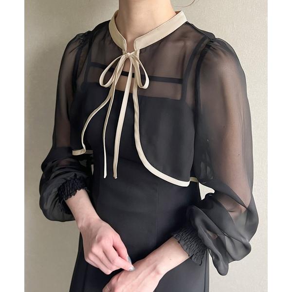 『タイムセール実施中』ZOZO問い合わせ番号:73186997ショップ:JUNOAH，ジュノアブランド:JUNOAH，ジュノア商品名:シアーリボンボレロカテゴリ:トップス>カーディガン/ボレロブランド品番:fram1219g-15素材...