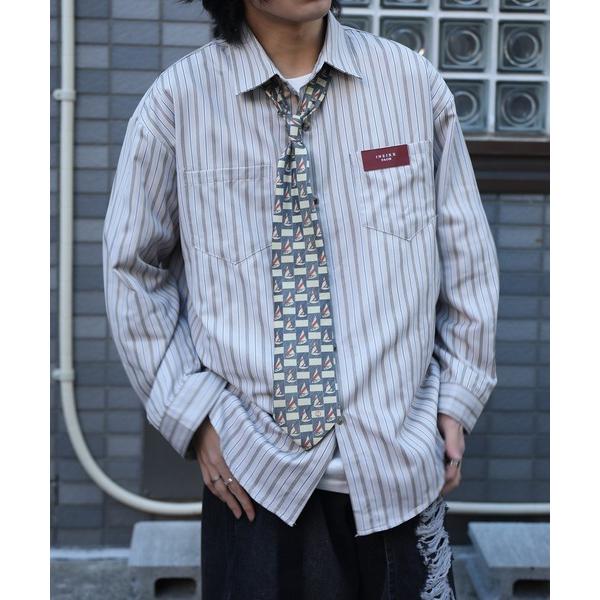 『タイムセール実施中』ZOZO問い合わせ番号:73189717ショップ:aimoha，アイモハブランド:HOOK，フック商品名:【HOOK】古着風ストライプ総柄ビッグシャツカテゴリ:トップス>シャツ/ブラウスブランド品番:FLL23S...