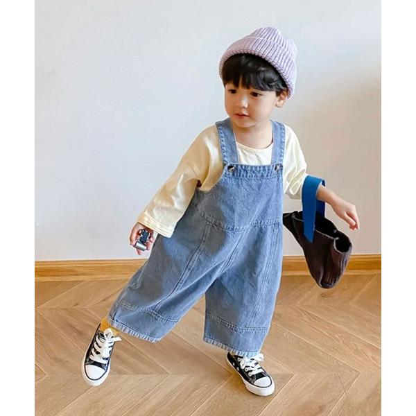『タイムセール実施中』ZOZO問い合わせ番号:73485574ショップ:RiNc，リンクブランド:Bambin，ボンバン商品名:【 Bambin / ボンバン 】 ワイドシルエット デニム オーバーオールカテゴリ:オールインワン・サロペット...
