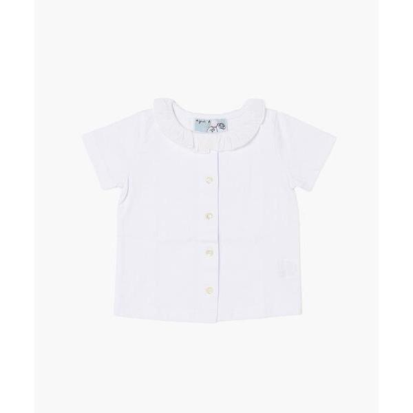 ZOZO問い合わせ番号:73693067ショップ:agnes b.，アニエスベーブランド:agnes b.，アニエスベー商品名:ベビー コットン フリルカラー 半袖 ブラウスカテゴリ:トップス>シャツ/ブラウスブランド品番:F344J...