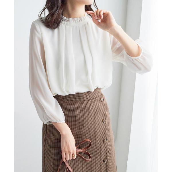 『タイムセール実施中』ZOZO問い合わせ番号:73759470ショップ:alotta，アロッタブランド:Viola e Viola，ヴィオラエヴィオラ商品名:フリル衿シフォンタックブラウスカテゴリ:トップス>シャツ/ブラウスブランド品...