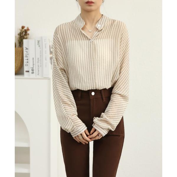 『セール実施中』ZOZO問い合わせ番号:73997618ショップ:FRP，エフアールピーブランド:MAISON DE THERESE，メゾン ド テレーズ，FRP，エフアールピー商品名:ゆったりストライプシャツカテゴリ:トップス>シャ...