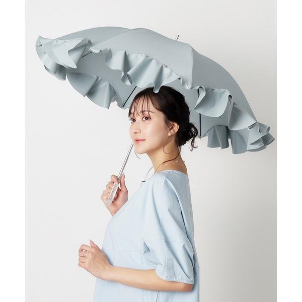 ZOZO問い合わせ番号:73998155ショップ:MOONBAT，ムーンバットブランド:LANVIN en Bleu，ランバンオンブルー，MOONBAT，ムーンバット商品名:遮光 晴雨兼用日傘　フレアフリルカテゴリ:ファッション雑貨>...