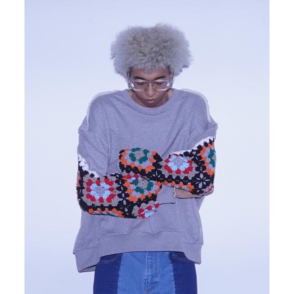 『セール実施中』ZOZO問い合わせ番号:74131470ショップ:PR01.，ピーアールワンブランド:DISCOVERED，ディスカバード，CANNABIS，カンナビス商品名:DISCOVERED CROCHET SLEEVE SWEATカ...