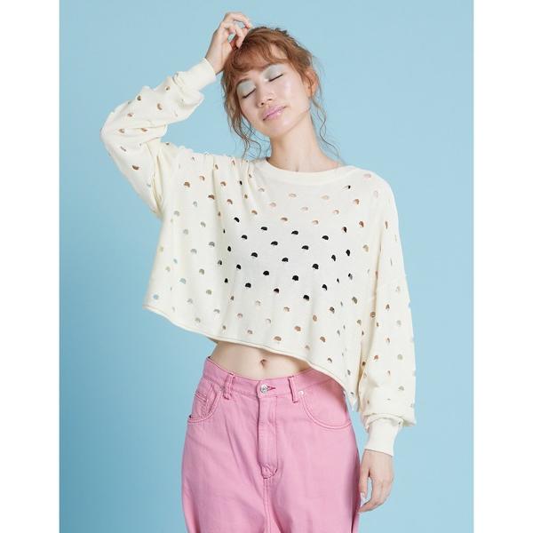 『タイムセール実施中』ZOZO問い合わせ番号:74167385ショップ:sunny branch，サニーブランチブランド:Little sunny bite，リトルサニーバイト商品名:Perforated short knit topカテゴ...