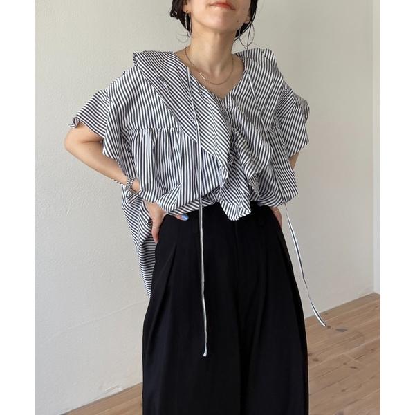 ZOZO問い合わせ番号:74573405ショップ:properson，プロパーソンブランド:wee9s，ウィークス商品名:big collar frill half blouse / 付け襟風ビッグカラーフリルハーフブラウスカテゴリ:トップ...