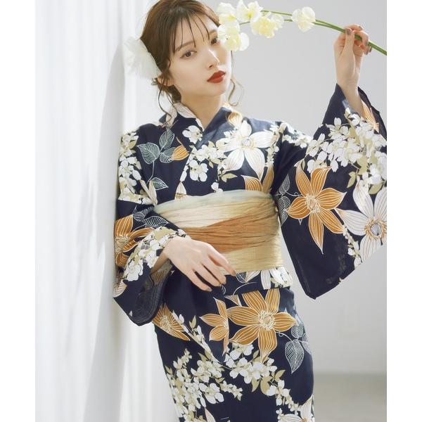 ZOZO問い合わせ番号:74574441ショップ:Dita，ディータブランド:Dita，ディータ商品名:1人で着られる浴衣5点セット 和歌山染工日本染め（ゆかた・しわへこ帯・下駄・着付け本・腰ひも）【K】カテゴリ:水着/着物・浴衣>浴...