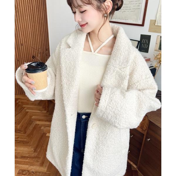 『セール実施中』ZOZO問い合わせ番号:74710252ショップ:moment+，モーメントプラスブランド:moment+，モーメントプラス商品名:フェイクリングウールルーズシルエットテーラードジャケットカテゴリ:ジャケット/アウター&gt...