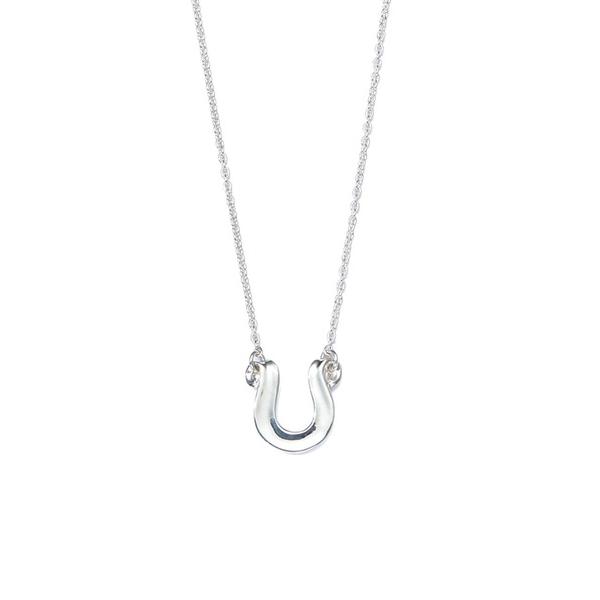ZOZO問い合わせ番号:74712744ショップ:GARDEN，ガーデンブランド:CRIMIE，クライミー商品名:LETTER RIBBON HORSE SHOE SILVER NECKLACE / レターリボン ホースシュー シルバー ネ...