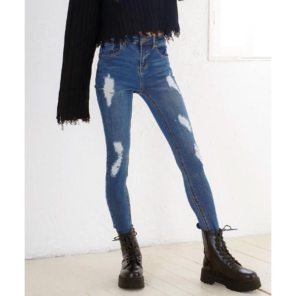 『タイムセール実施中』ZOZO問い合わせ番号:74745305ショップ:me Jane，ミージェーンブランド:Riff，リフ，meJane，ミージェーン商品名:ダメージデニムスキニーパンツカテゴリ:パンツ>デニムパンツブランド品番:1...