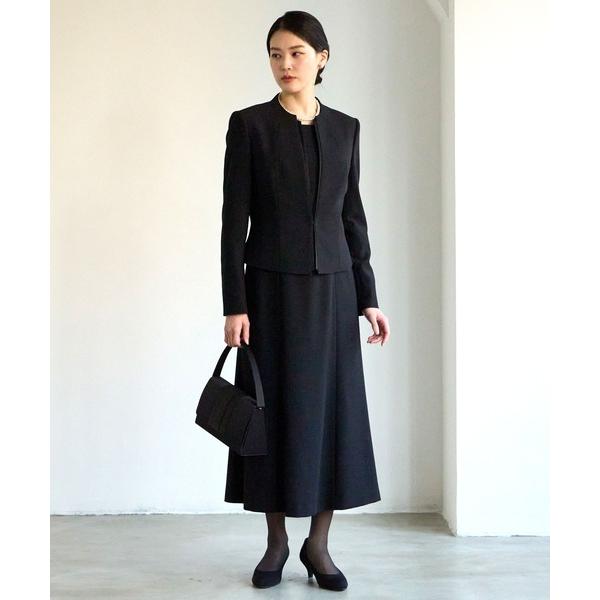 『タイムセール実施中』ZOZO問い合わせ番号:74807937ショップ:AIMER，エメブランド:AIMER，エメ商品名:【喪服・礼服】スタンドカラーサテン切替ジャケット・Vライン前開きボレロ風ロングワンピース 2点セット ブラックフォーマ...