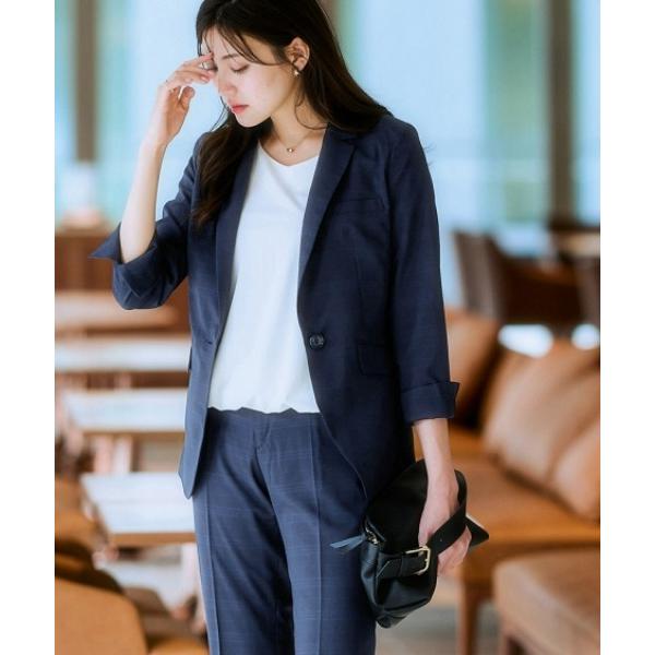 『タイムセール実施中』ZOZO問い合わせ番号:74813247ショップ:nissen，ニッセンブランド:7days Life Styling，セブンデイズライフスタイリング商品名:【うすカル・洗える】シャドーチェックストレッチテーパードパン...