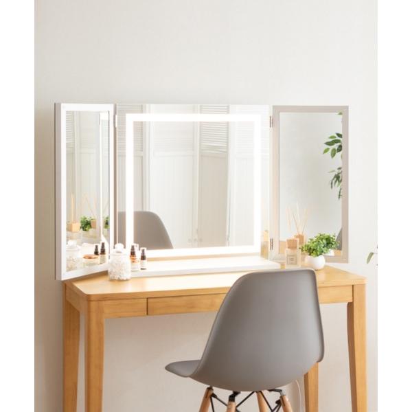 『タイムセール実施中』ZOZO問い合わせ番号:74829789ショップ:EMOOR，エムールブランド:EMOOR，エムール商品名:LEDライト付き三面鏡カテゴリ:インテリア>ミラーブランド品番:4580533725879素材:アルミニ...