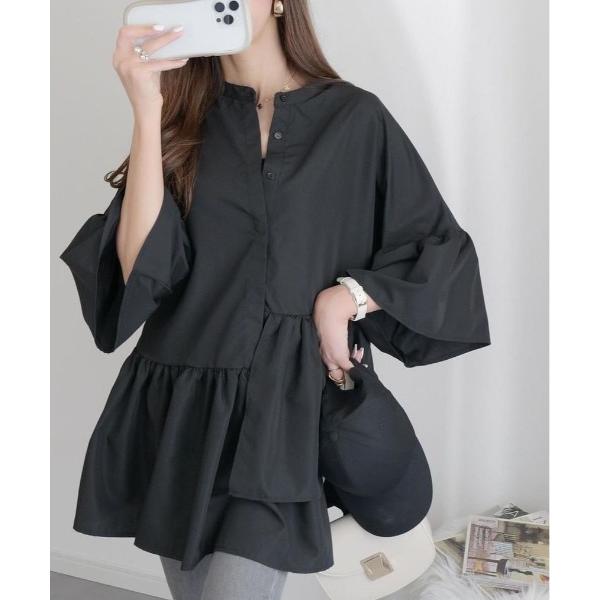 『タイムセール実施中』ZOZO問い合わせ番号:74958386ショップ:Bonjour Sagan，ボンジュールサガンブランド:each，イーチ商品名:ラッフルデコ・チュニック丈プルオーバーブラウスカテゴリ:トップス>シャツ/ブラウス...