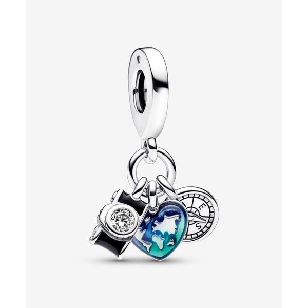 ZOZO問い合わせ番号:75229810ショップ:Pandora，パンドラブランド:Pandora，パンドラ商品名:カメラ ハート コンパス トリプル ダングル チャームカテゴリ:アクセサリー>チャームブランド品番:792703C01...