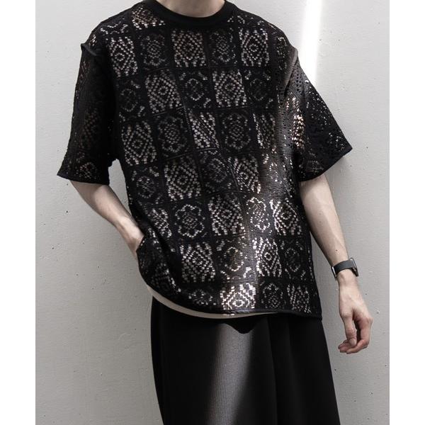 『セール実施中』ZOZO問い合わせ番号:75356203ショップ:INTER FACTORY，インターファクトリーブランド:EDDEN ELLEN，エデンエレン商品名:【EDDEN ELLEN】lace sheer loose Tee / ...