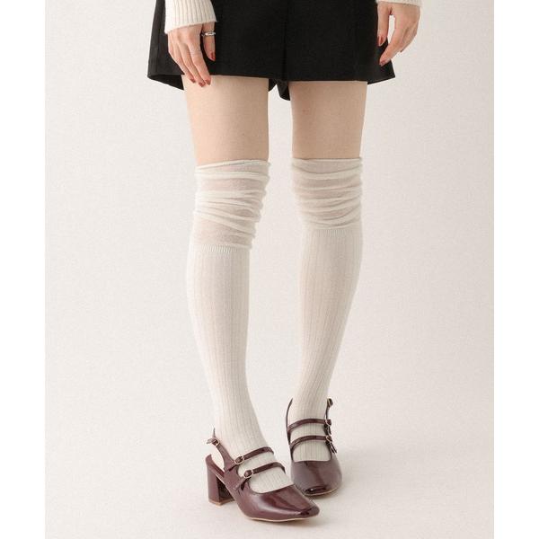 ※このアイテムは返品・交換対象外商品です。ZOZO問い合わせ番号:75474801ショップ:Heather，ヘザーブランド:Heather，ヘザー商品名:シアーキリカエリブSOX　964396カテゴリ:レッグウェア>ソックス/靴下ブラ...