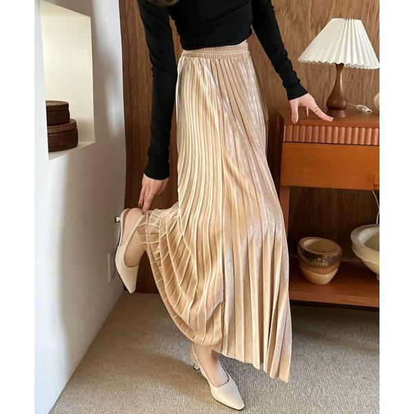 『タイムセール実施中』ZOZO問い合わせ番号:75490686ショップ:Ada.，エイダブランド:COCOMOMO，ココモモ商品名:ベロア プリーツ ロング フレア スカートカテゴリ:スカート>スカートブランド品番:ada9064b素...