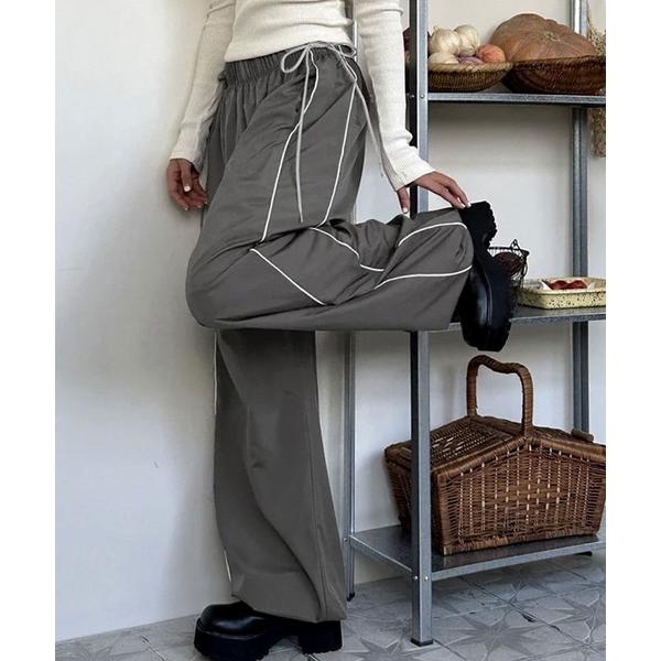 『セール実施中』ZOZO問い合わせ番号:75555299ショップ:RiNc，リンクブランド:BARELY BLUE，ベアリーブルー商品名:【 BARELY BLUE / ベアリーブルー 】 Y2K サイドライン ドロスト ナイロン パンツカ...