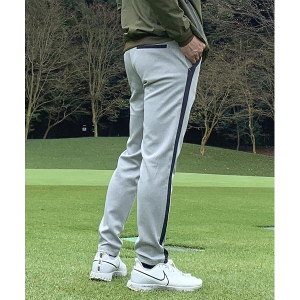 ZOZO問い合わせ番号:75719743ショップ:FRP，エフアールピーブランド:COMON GOLF，コモンゴルフ商品名:ストレッチ ポンチ ジャージ素材ゴルフウェア ライン入り テーパード ゴルフパンツカテゴリ:パンツ>スウェット...
